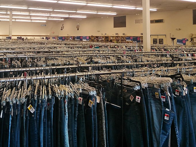 Denim as far as the eye can see. Finding the perfect pair here is like striking oil&mdash;messy, exciting, and potentially life-changing.