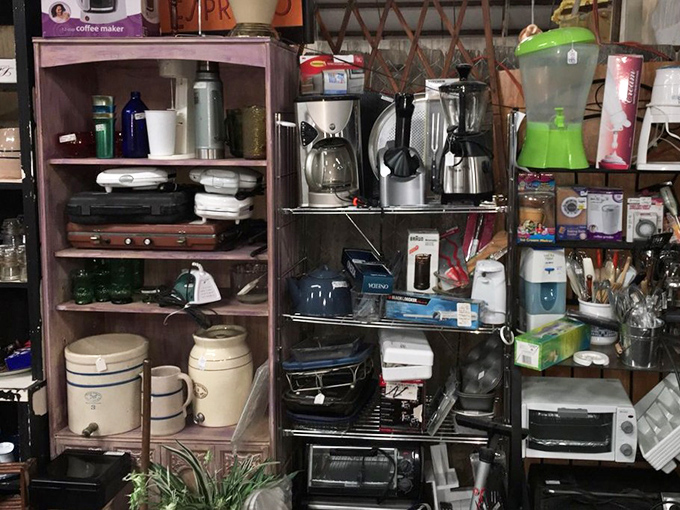 The kitchen appliance section is where modern meets vintage&mdash;toasters, coffee makers, and mixers that have witnessed decades of family breakfasts.