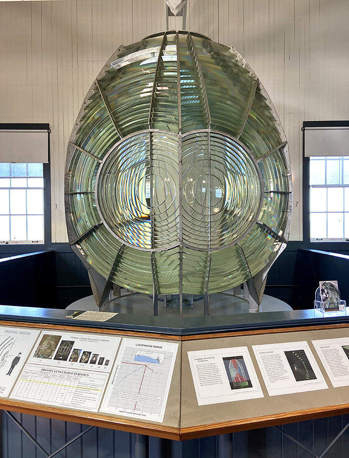 The historic Fresnel lens, a masterpiece of 19th-century engineering, once projected light visible 20 miles out to sea&mdash;the original high-tech lifesaver.
