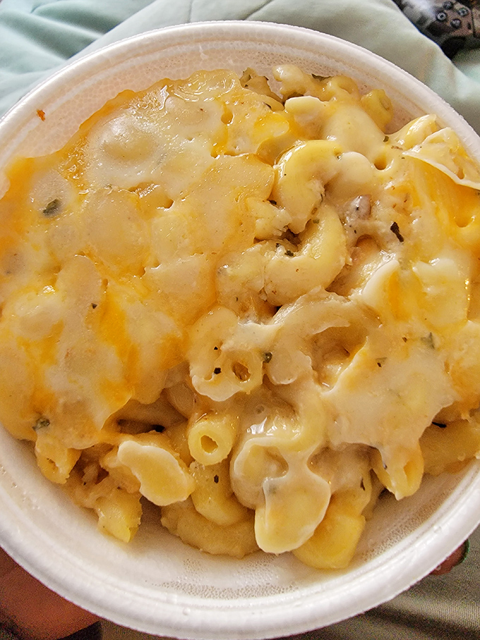 Mac and cheese that's achieved that perfect molten state between solid and liquid&mdash;the Einstein's theory of comfort food.