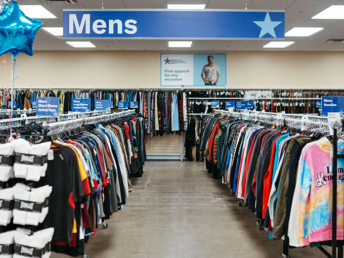 The men's section proves guys can look sharp without spending their entire paycheck on a single shirt and tie.