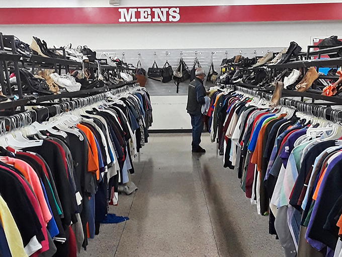 The men's section offers everything from business casual to "I'm definitely going fishing this weekend" attire.