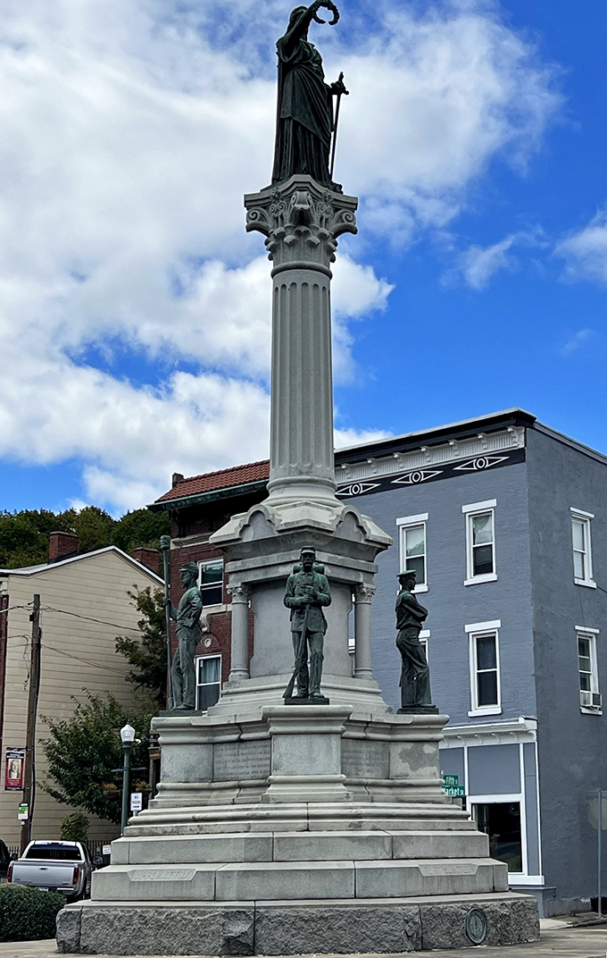 This impressive monument showcases Pottsville's appreciation for history, standing tall against a backdrop of classic architecture and small-town pride.