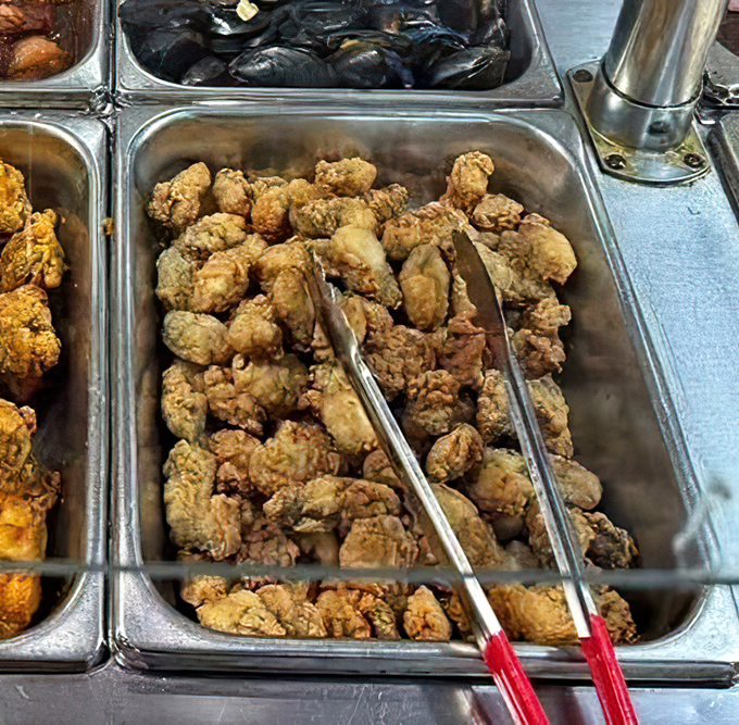 Golden-fried treasures await the hungry explorer. These crispy morsels are the buffet equivalent of striking oil &ndash; pure culinary gold.