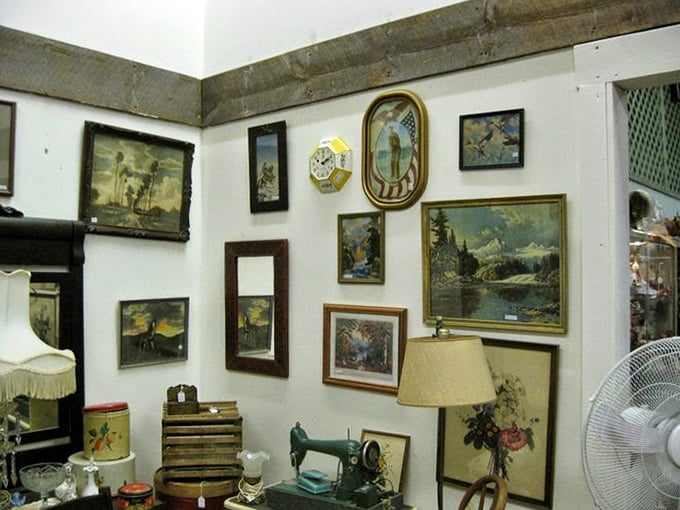 Gallery walls that would make any museum jealous, featuring landscapes and scenes from when art hung in actual homes. 