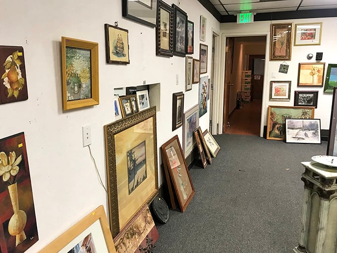 The art section &ndash; where someone's discarded painting becomes your living room's conversation piece for less than the price of dinner.