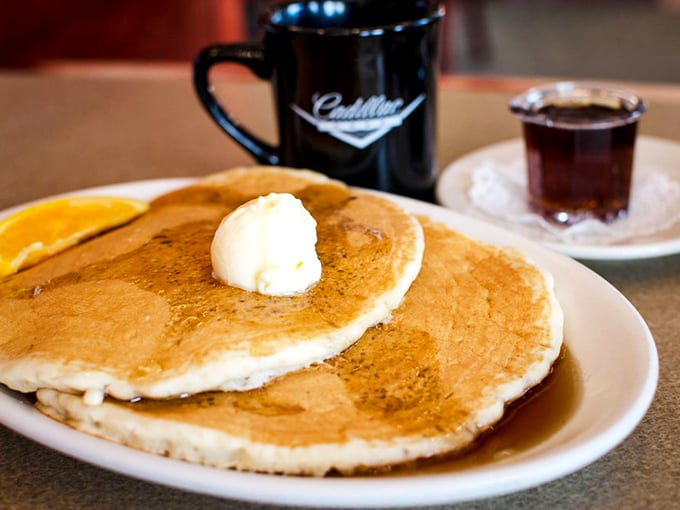 These pancakes aren't just breakfast, they're therapy&mdash;golden discs of comfort topped with a melting pat of butter that whispers, "Everything's gonna be okay."