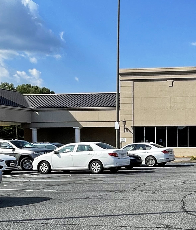 No valet parking here&mdash;just honest-to-goodness free spaces where you can park without needing a small loan. Convenience that matches the bargains inside.