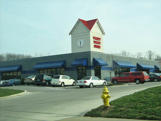 That clock tower exterior gives the place an almost European charm, if Europe had really excellent thrift stores.
