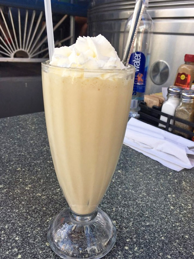 The peanut butter milkshake stands tall and proud &ndash; a creamy monument to indulgence that makes dieting seem like a concept from another dimension.