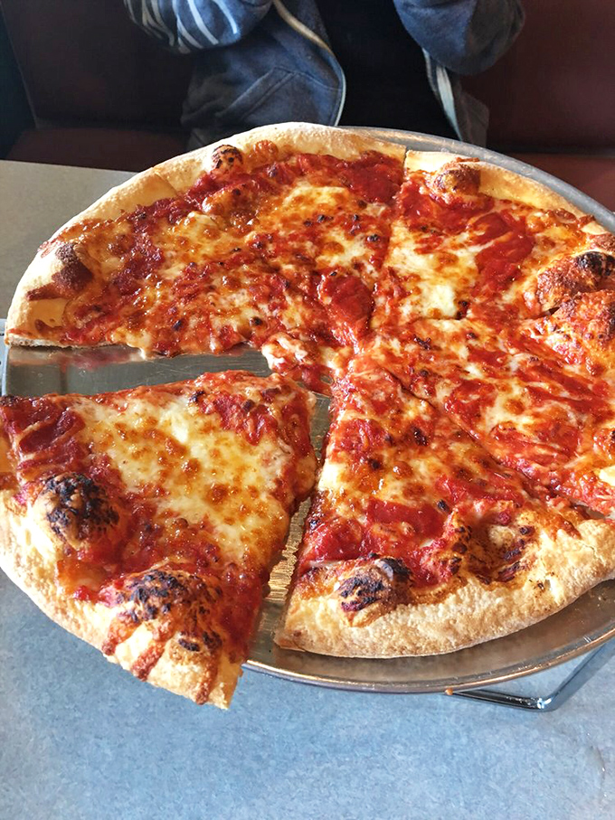 Pizza perfection isn't just about ingredients&mdash;it's about balance. This pie's crispy-yet-chewy crust and golden cheese spots are what dreams are made of.