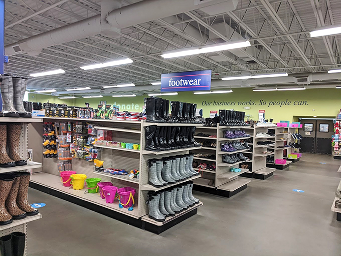 Vermont's notorious mud season meets its match in this impressive boot collection, where practical footwear becomes a colorful fashion statement.