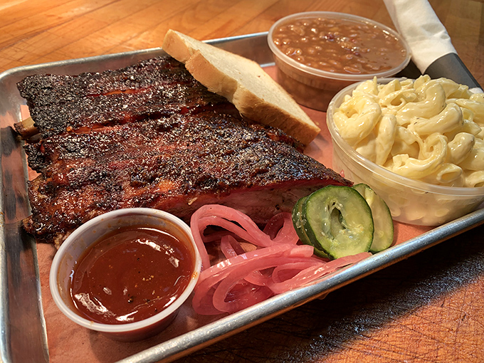 Ribs with that perfect bark, mac and cheese that doesn't come from a box &ndash; this tray is the adult version of a happy meal.