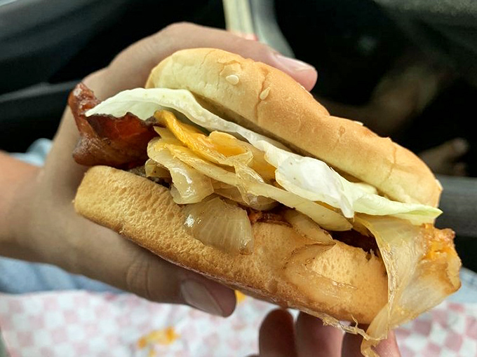 The rodeo burger comes fully loaded, like your favorite uncle's stories&mdash;colorful, satisfying, and worth every minute of your attention.