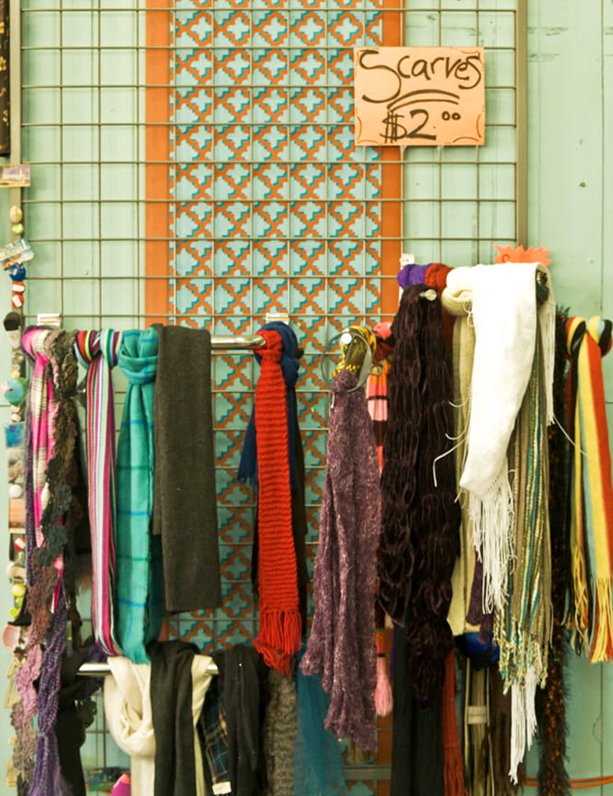 The scarf section: where $2 can transform your outfit from "just rolled out of bed" to "European vacation chic."