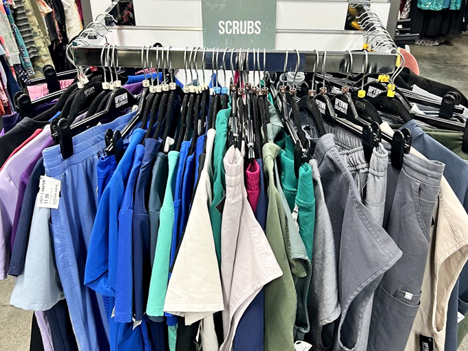 Medical scrubs section &ndash; because healthcare heroes deserve fashionable options that don't require a second mortgage.