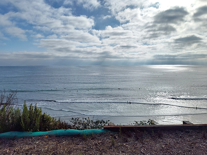 Surfers dot the lineup like punctuation marks in a beautiful sentence written by the ocean itself every day.
