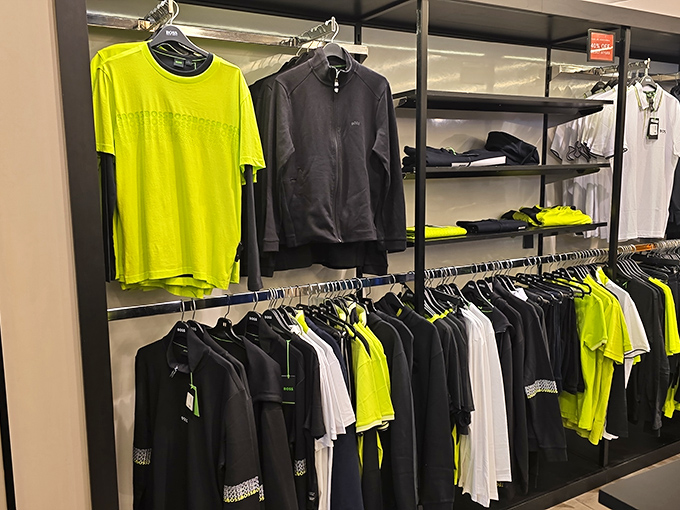 The neon-and-noir color scheme creates a striking visual feast &ndash; athletic wear that demands to be noticed.