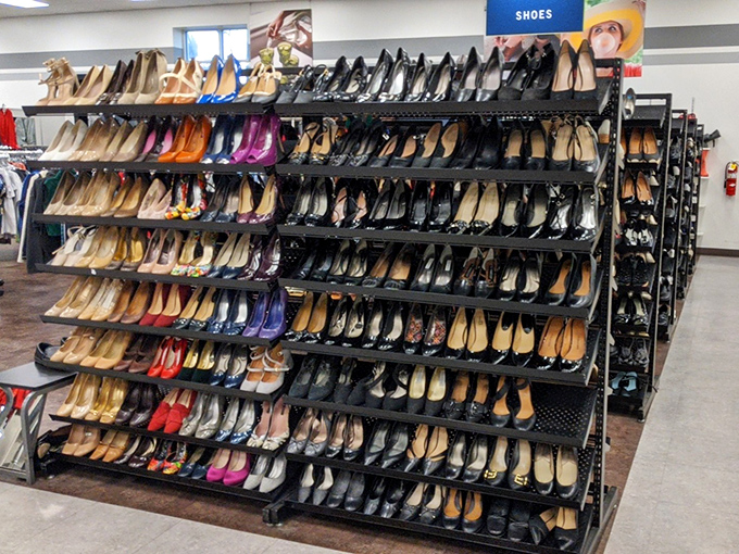 The shoe department rivals Imelda Marcos's closet, with enough heels, flats, and loafers to outfit a small country for formal occasions.
