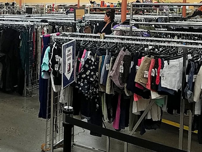 Rack after rack of possibilities. Shopping here is like being a fashion archaeologist, unearthing styles from every era.