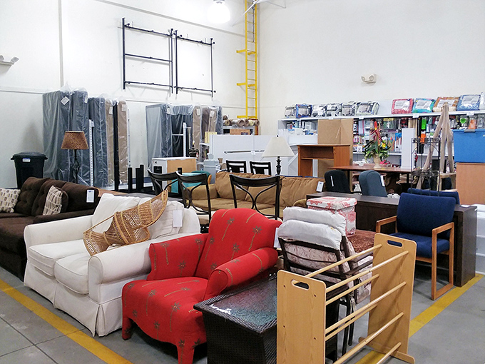 The furniture department: where sofas of all personalities gather for their second act in the theater of home comfort.