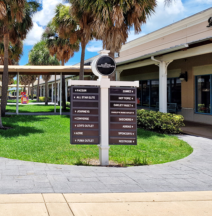 Navigation made simple with these helpful signposts&mdash;the retail equivalent of "X marks the spot" on a treasure map.