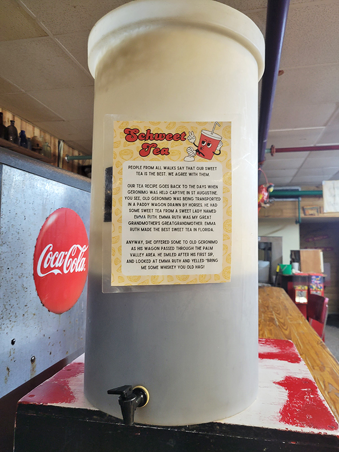 Their sweet tea comes with a story involving Geronimo and a sassy great-grandmother. Whether it's true doesn't matter&mdash;it tastes like Florida sunshine in a cup.
