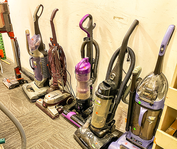 The vacuum cleaner lineup &ndash; it's like a retirement home for dust busters. These machines have seen more dirt than a political campaign. 