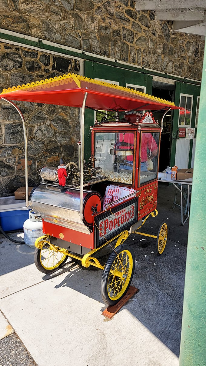 Not just any popcorn machine—this steam-powered marvel combines engineering and snacking in one delicious package. Thomas Edison would approve of this tasty innovation.
