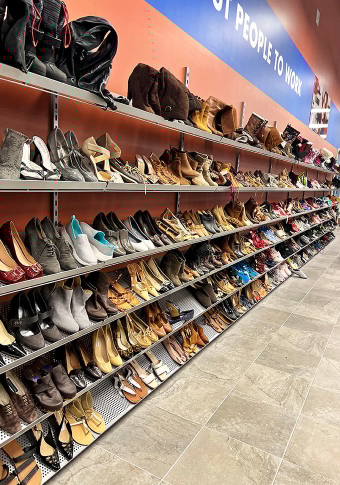 A shoe lover's paradise where hundreds of pairs await new adventures &ndash; from practical flats to statement heels, all meticulously arranged by size.