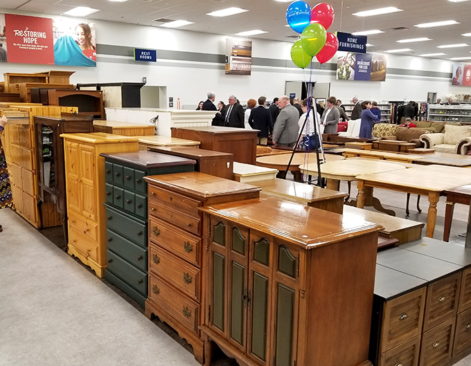 Solid wood furniture with stories to tell &ndash; that green dresser has probably held everything from love letters to leg warmers through the decades.