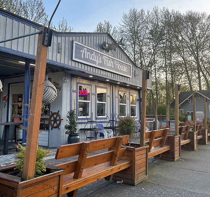 Andy's Fish House brings old-school charm to Snohomish, where wooden benches and quality seafood create perfect dining harmony.