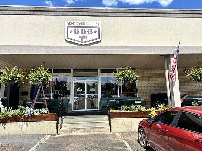 Modern meets traditional at this breakfast destination where big flavors match the bold name.