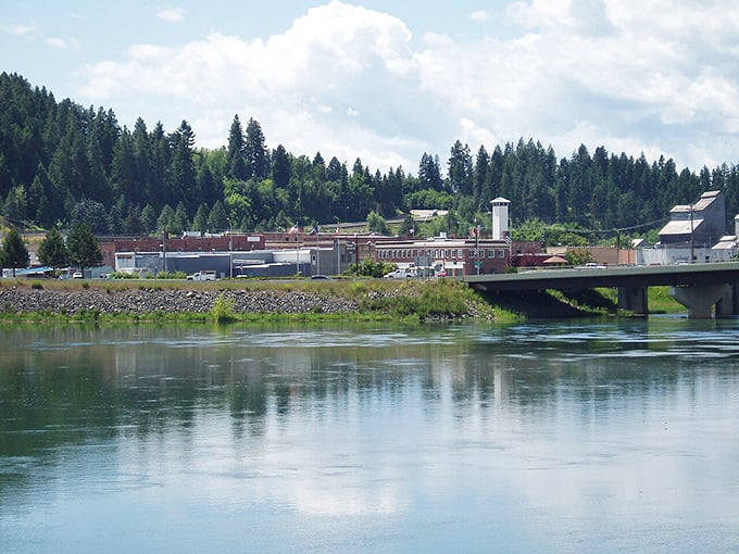 The peaceful waters around Bonners Ferry reflect the town's laid-back approach to mountain living.