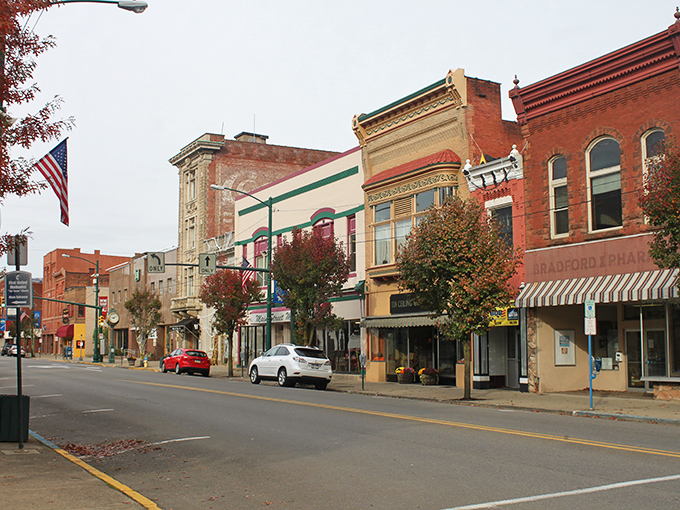 Classic storefronts line up like old friends, each one offering genuine value and service.