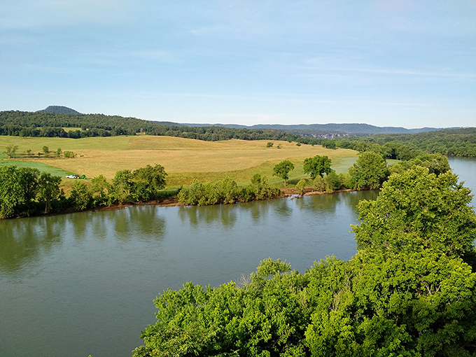 The Buffalo River winds through the breathtaking landscape near Calico Rock, offering some of the most pristine waters in America.