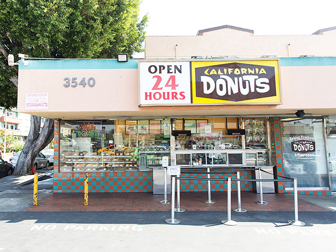 California Donuts' 24-hour neon glow is a midnight sugar seeker's North Star. LA's sweetest insomnia cure.