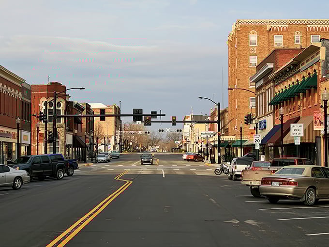 Chanute's wide Main Street offers angle parking and historic facades&mdash;two things that make downtown shopping actually enjoyable.