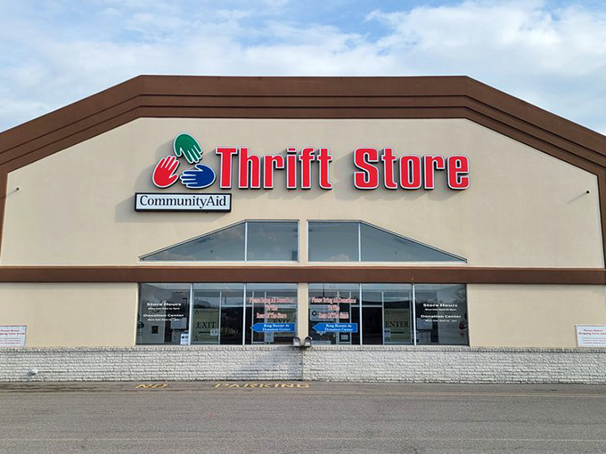 CommunityAid's familiar storefront design promises the reliable thrift shopping experience that keeps customers returning regularly.