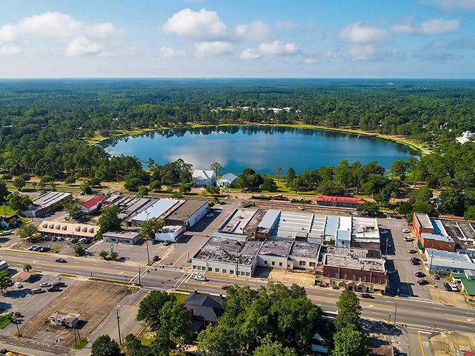 Perfect symmetry in nature! DeFuniak Springs' rare circular lake is Mother Nature showing off her geometry skills.