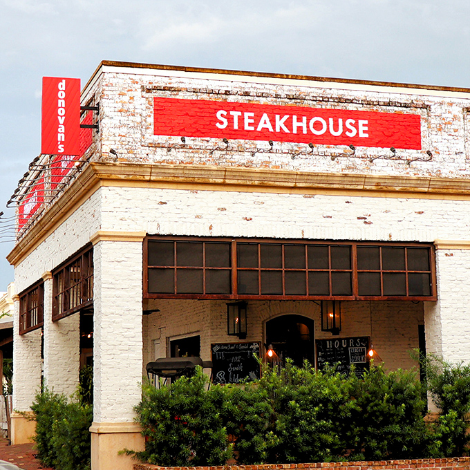 Weathered brick and a simple red sign mark the spot where Riverview's meat lovers gather for their fix.