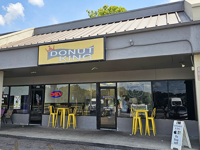 Donut King's modest storefront hides royal treasures within&mdash;proof that the best crowns are made of sugar and dough.
