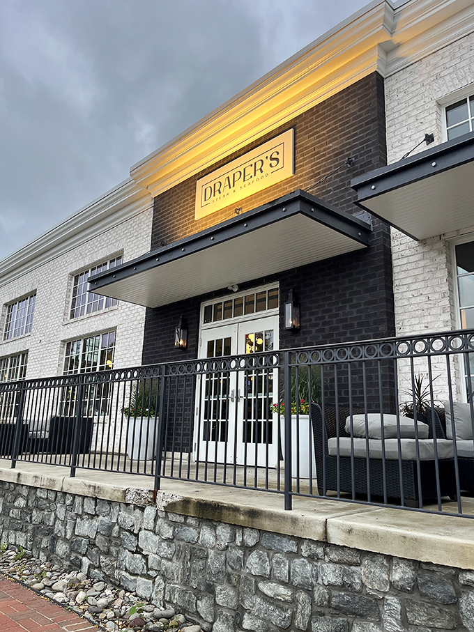 Draper's sleek exterior hints at the sophisticated steak experience waiting inside this Fairfax favorite.