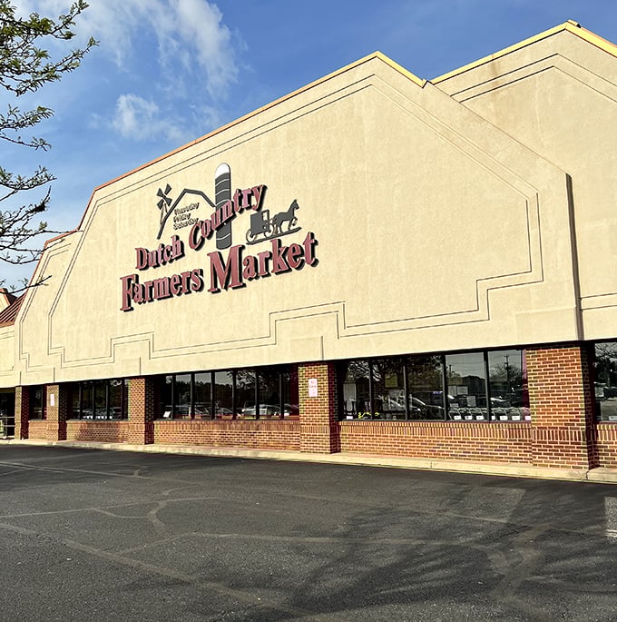 Dutch Country Farmers Market: where Amish baking traditions meet modern donut cravings. That sign promises authentic goodness inside.
