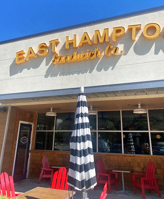 East Hampton's coastal-inspired design brings sophisticated sandwich artistry to the heart of bustling Dallas.