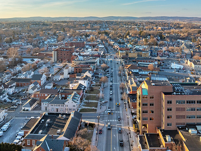 Ephrata from above &ndash; centuries of history nestled between rolling hills that haven't changed their mind about beauty.