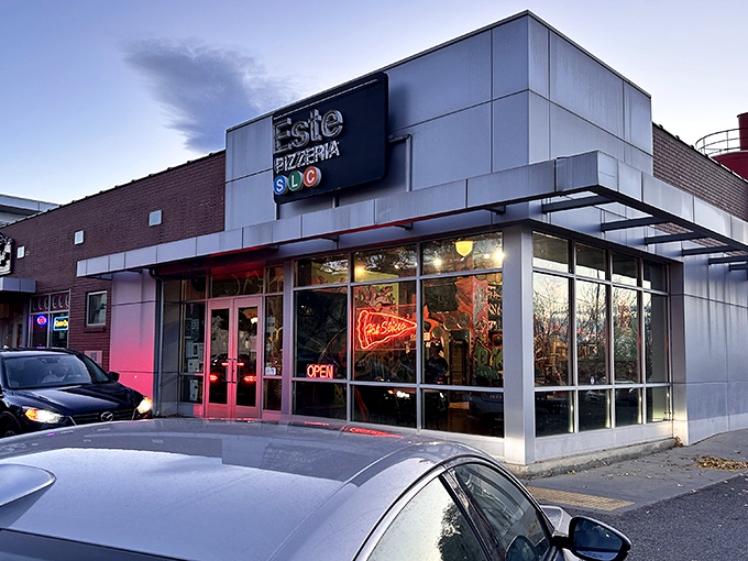 Clean lines and modern style suggest this place takes pizza as seriously as fine art.