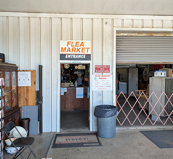 That humble entrance promises adventures in bargain hunting that'll make your wallet smile with joy.