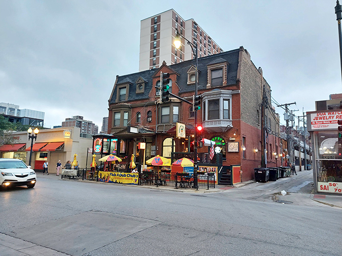 Blink and you'll miss this tiny hot dog haven! Flub A Dub Chub's colorful cartoon sign hints at the playful spirit inside.