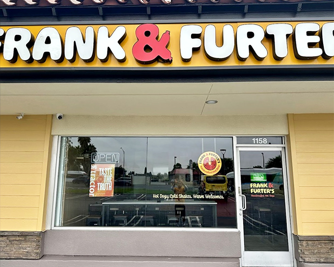 Frank & Furter's clean storefront promises handcrafted quality - sometimes the best hot dogs come from unexpected places.